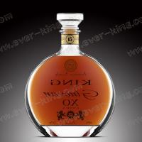 China Crystal White Flint Glass Brandy Bottle 700ml With Glass Cap for sale