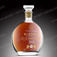 China Crystal White Flint Glass Brandy Bottle 700ml With Glass Cap for sale