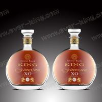 China Crystal White Flint Glass Brandy Bottle 700ml With Glass Cap for sale