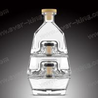 China Extra Flint Rum Glass Bottle 750ml With Cork Cap for sale