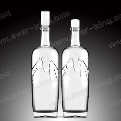 China ODM Transparent 750ml Glass Liquor Bottles With Glass Top for sale