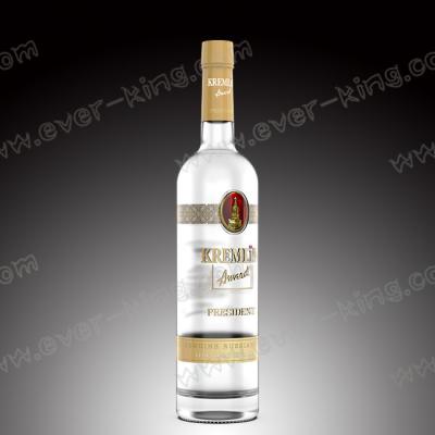 China Frosted Flint Glass Bottle 750ML For Vodka Liquor for sale