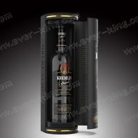 China Exquisite 4c Offset Printing PU Leather Glass Bottle Box for sale
