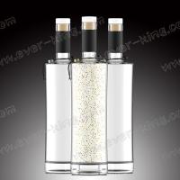 China Flame Plating Transparent 500ML Glass Liquor Bottles With Glass Top for sale
