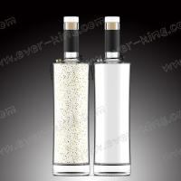 China Flame Plating Transparent 500ML Glass Liquor Bottles With Glass Top for sale