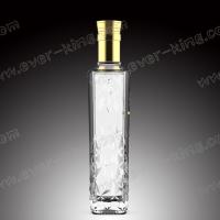 China Transparent Embossing Luxury Spirits Tequila Rectangular Bottle for sale