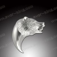 China Silver Golden Collections Bear Head Zinc Alloy Medal Label for sale