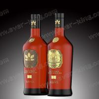 China 750ml Custom Luxury Round Empty Glass Bottle With Screw Caps for sale