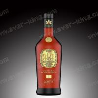 China 750ml Custom Luxury Round Empty Glass Bottle With Screw Caps for sale