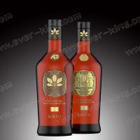 China 750ml Custom Luxury Round Empty Glass Bottle With Screw Caps for sale