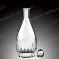 China 700ml Brandy Bowling Liquor Glass Bottle With Metal Labels for sale