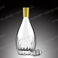 China Bowling Shaped 750ml Clear Flint Glass Bottles For Brandy for sale