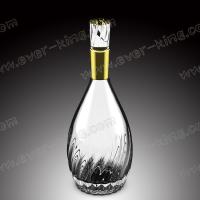 China Bowling Shaped 750ml Clear Flint Glass Bottles For Brandy for sale