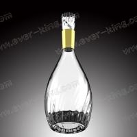 China Bowling Shaped 750ml Clear Flint Glass Bottles For Brandy for sale