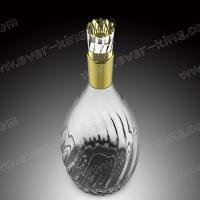 China 700ml Brandy Bowling Liquor Glass Bottle With Metal Labels for sale