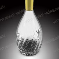 China 700ml Brandy Bowling Liquor Glass Bottle With Metal Labels for sale
