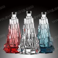 China Ice Block Shaped 750ml Clear Flint Glass Bottles For Brandy for sale