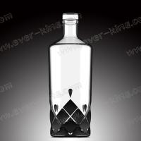 China Empty Square Glass Fancy Rum Bottles 1000ml For Liquor for sale