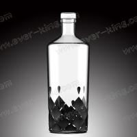 China Empty Square Glass Fancy Rum Bottles 1000ml For Liquor for sale