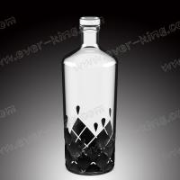 China Empty Square Glass Fancy Rum Bottles 1000ml For Liquor for sale