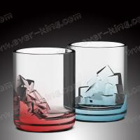 China Round Bottom Circle Top Transparent Glass Cup Fancy Design 200ml for sale