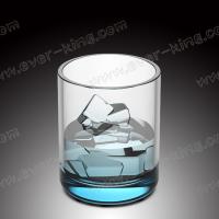 China Round Bottom Circle Top Transparent Glass Cup Fancy Design 200ml for sale