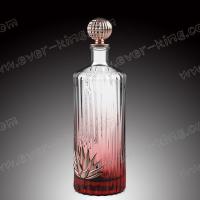 China Super Flint Round Liquor Glass Bottle Empty Customized 750ml for sale