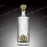 China Whisky Brandy Empty Glass Bottles 750ml With Stopper Cork for sale