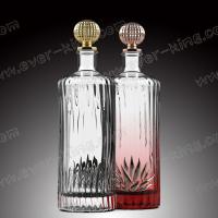 China Liquor Spirit Glass Bottle Logo Embossed Customized 750ml for sale