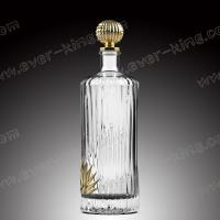 China Whisky Brandy Empty Glass Bottles 750ml With Stopper Cork for sale
