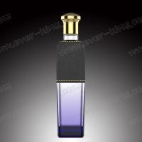 China Color Spraying Leather Liquor Glass Bottle Customized 700ml for sale