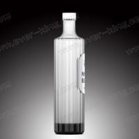 China Glass Cork Blue Liquor Vodka Glass Bottle 700ml for sale