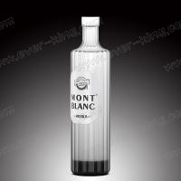 China Glass Cork Blue Liquor Vodka Glass Bottle 700ml for sale