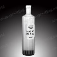 China Glass Cork Blue Liquor Vodka Glass Bottle 700ml for sale