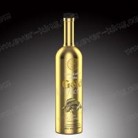 China Round Vodka Electroplated Glass Crystal Bottle 500ml With Stopper for sale