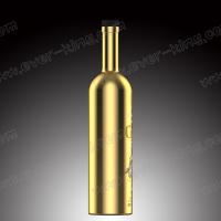 China Round Vodka Electroplated Glass Crystal Bottle 500ml With Stopper for sale