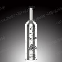 China Round Empty Flint Glass Electroplated Vodka Bottle With Sealed Cork Lid for sale