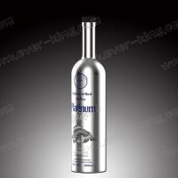 China Vodka Screwed Round Shape Glass Bottle Electroplated Sliver 500ml for sale