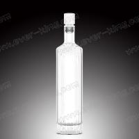 China Fancy Clear Flint Liquor Vodka Glass Bottles Round Shaped Custom Logo for sale