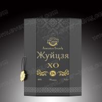 China Luxury PU Leather Cardboard Packaging For Brandy Wine Gift Box for sale