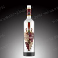 China 500mL Liquor Vodka Glass Bottles With Shield Shaped Metal Label for sale