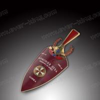 China Custom Shield Stickers Printing Metal Liquor Bottle Label Waterproof for sale