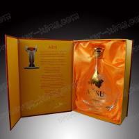 China Custom Rigid Cardboard Liquor Packaging Boxes Cognac Wine Paper Gift Box for sale