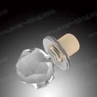 China Crystal High Top Clear Glass Liquor Cork Bottle Stopper Seal Closure for sale