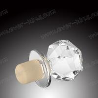 China Crystal High Top Clear Glass Liquor Cork Bottle Stopper Seal Closure for sale