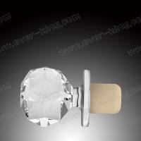 China Crystal High Top Clear Glass Liquor Cork Bottle Stopper Seal Closure for sale