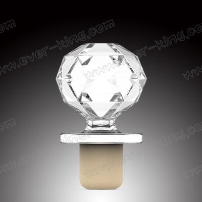 China Crystal High Top Clear Glass Liquor Cork Bottle Stopper Seal Closure for sale