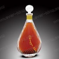 China Round Cork Wine Empty Whiskey Glass Bottle High Capacity Transparent Simple for sale