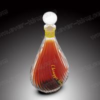 China Round Cork Wine Empty Whiskey Glass Bottle High Capacity Transparent Simple for sale