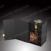 China Cardboard Brandy Packaging Magnetic Flap Liquor Bottle Boxes Custom Book Shaped for sale
